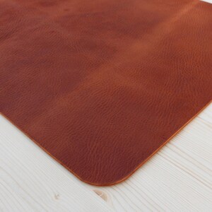 Full Grain Tan Leather Desk Pad, Large Leather Table Mat, Leather Desk ...