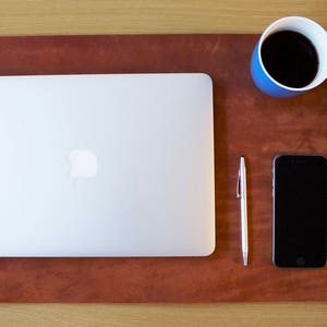 Tan Leather Desk Pad, Leather Table Mat, Custom Leather Desk Pad ...
