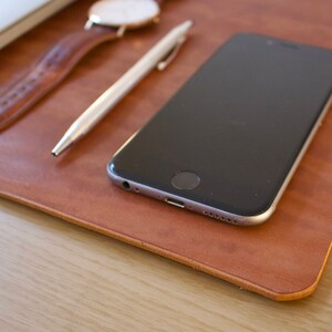 Tan Leather Desk Pad, Leather Table Mat, Custom Leather Desk Pad ...