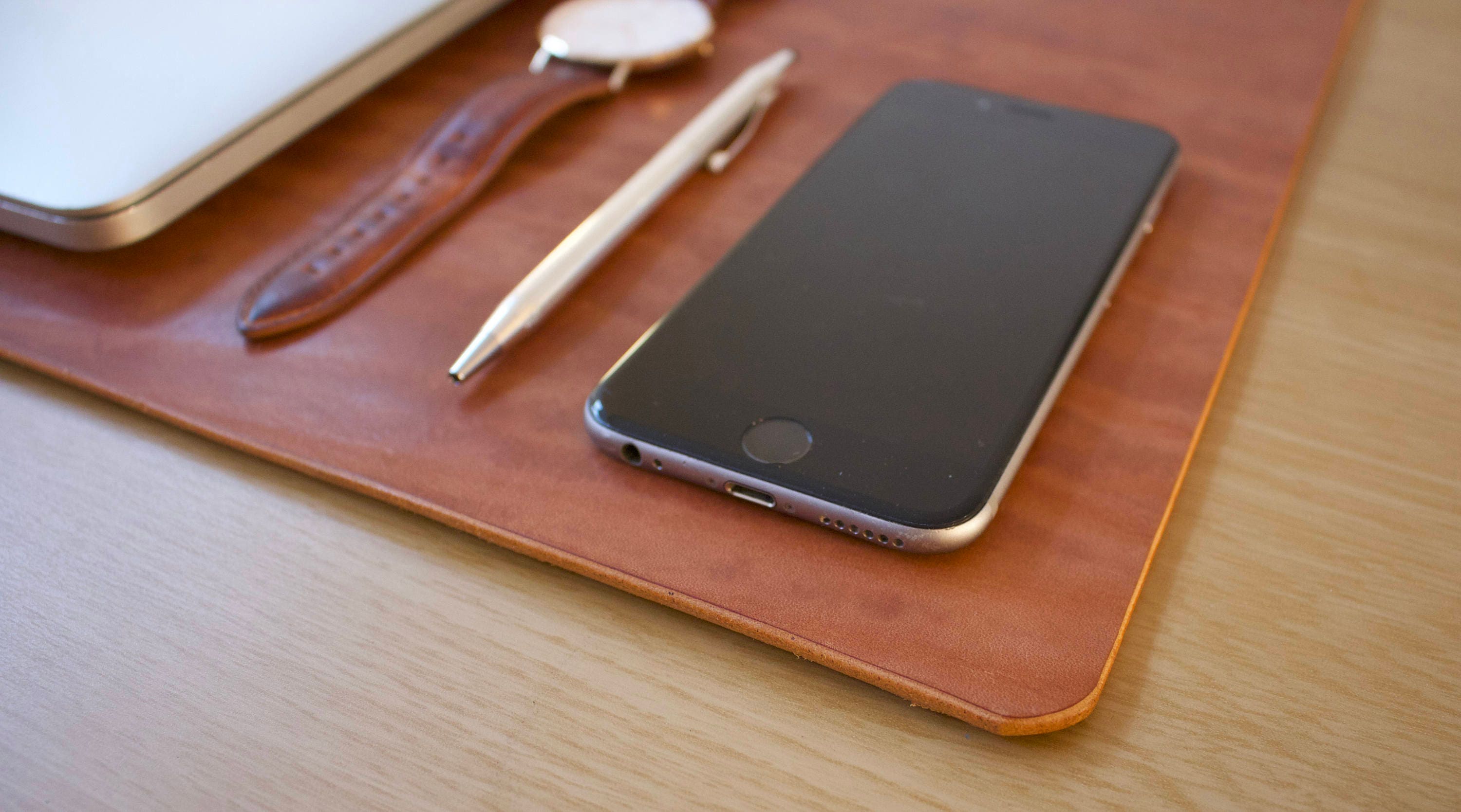 Tan Leather Desk Pad Leather Table Mat Custom Leather Desk | Etsy UK