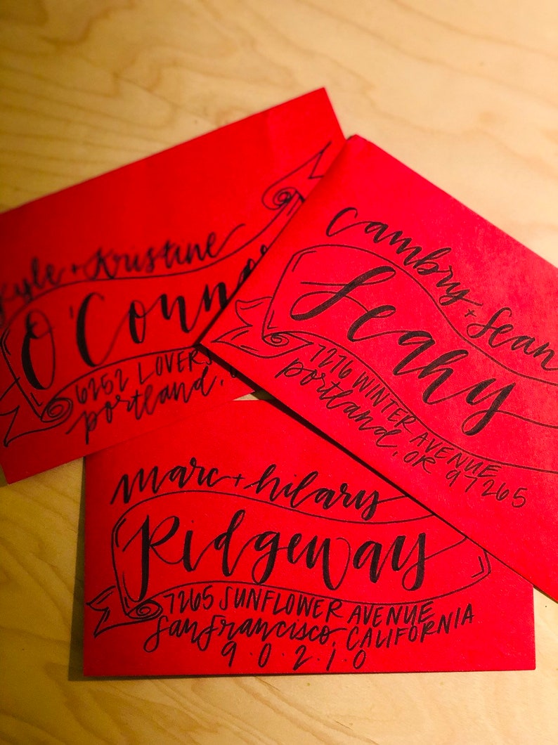 Custom Hand Lettered Envelopes - Etsy