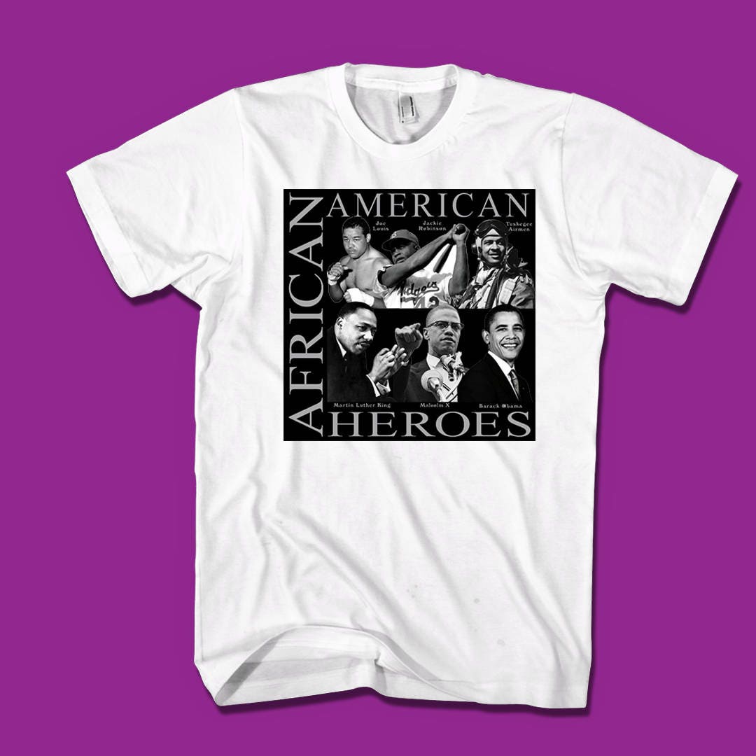 African American Heroes T-shirt: MLK, Obama, Malcolm X - Etsy UK