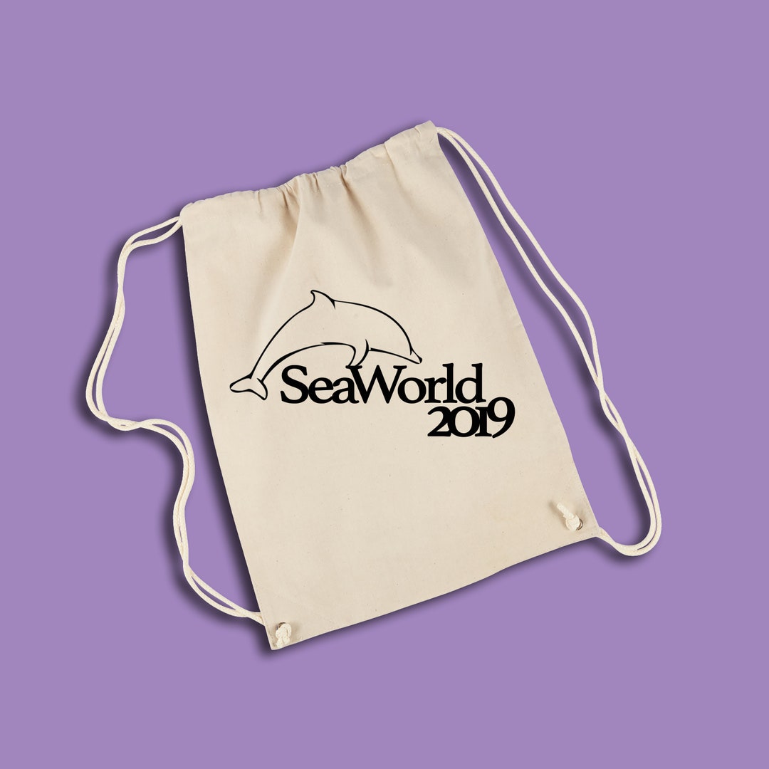 Sea World Bag Dolphine Backpack Sea World Drawstring Bag Seaworld Sling ...