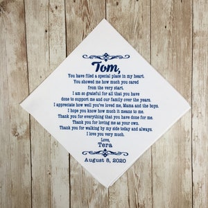 Step-father of the Bride Gift, Customized Wedding Day Handkerchief ...