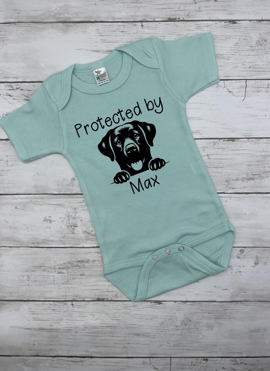 Protected by Lab Baby Outfit, Labrador Sibling Baby Gift, Baby Gift for ...