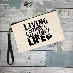 Secretary Life Beige Linen Zipper Bag: Administrative Gift - Etsy