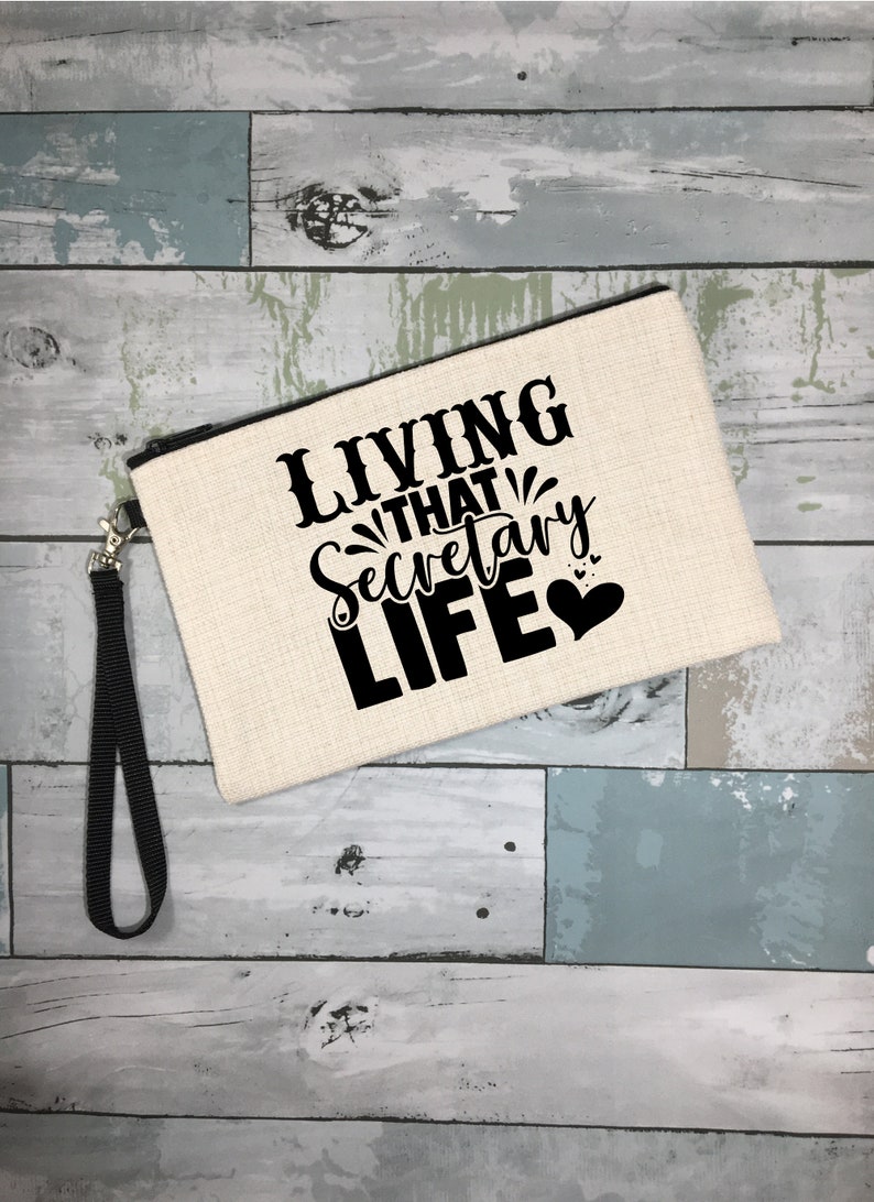 Secretary Life Beige Linen Zipper Bag: Administrative Gift - Etsy