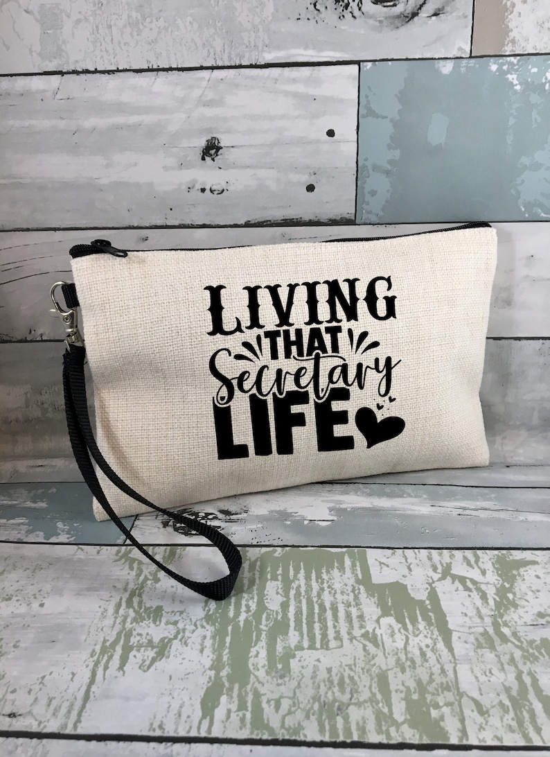Secretary Life Beige Linen Zipper Bag: Administrative Gift - Etsy