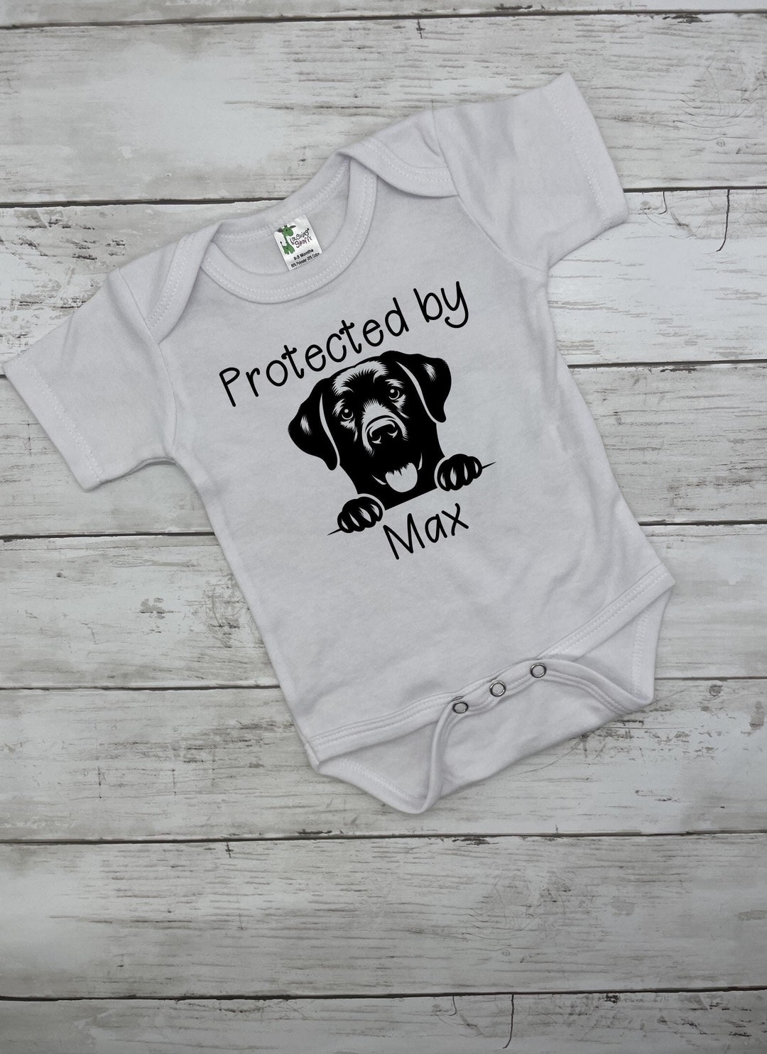 Protected by Lab Baby Outfit, Labrador Sibling Baby Gift, Baby Gift for ...