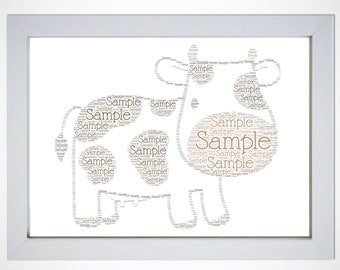 Cow art print | Etsy