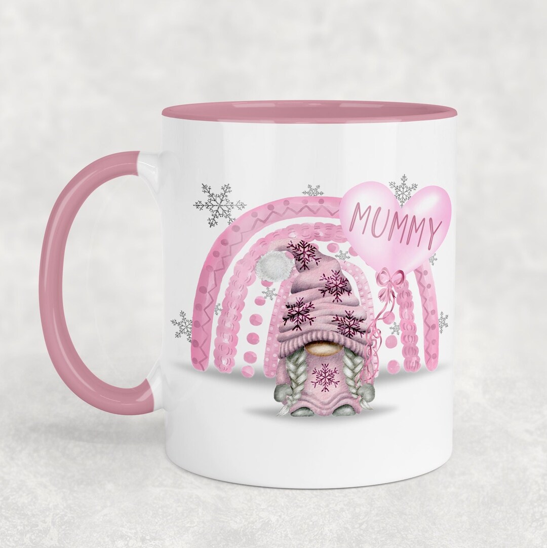 Personalised Gonk Christmas Mug, Pink or Blue Gonk, Stocking Filler ...