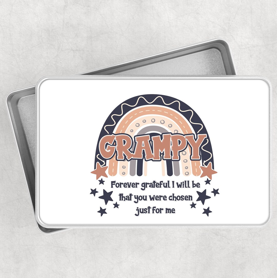 Grampy Treat Tin, Grampy Tin, Sweet Gift for Grampy, Rainbow Design ...