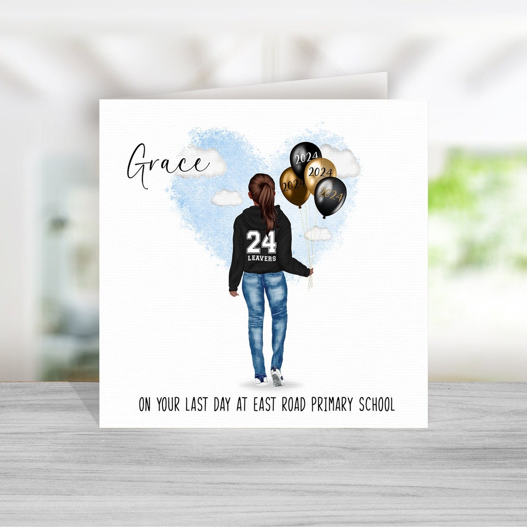 Personalised School Leavers Card for Girl, Last Day at Primary School ...