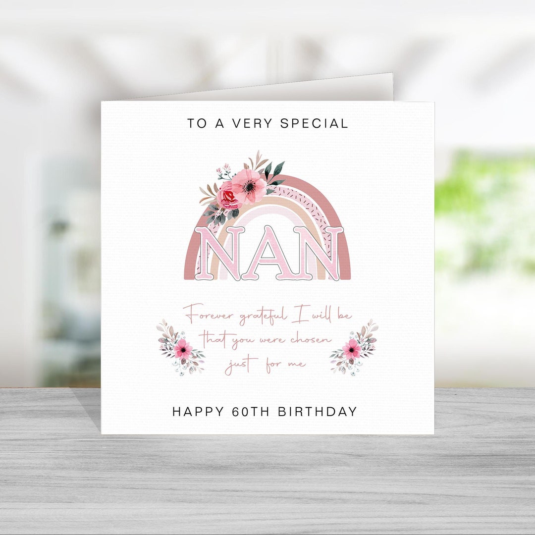 Nan Poem Birthday Card - Nan Birthday Card - Birthday Card for Nan ...