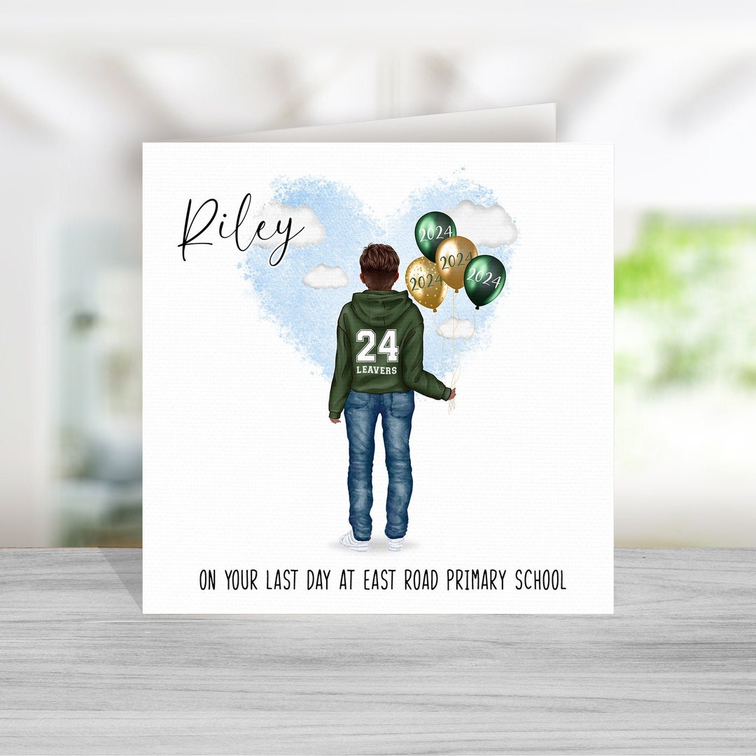 Personalised School Leavers Card for Boy, Last Day at Primary School ...