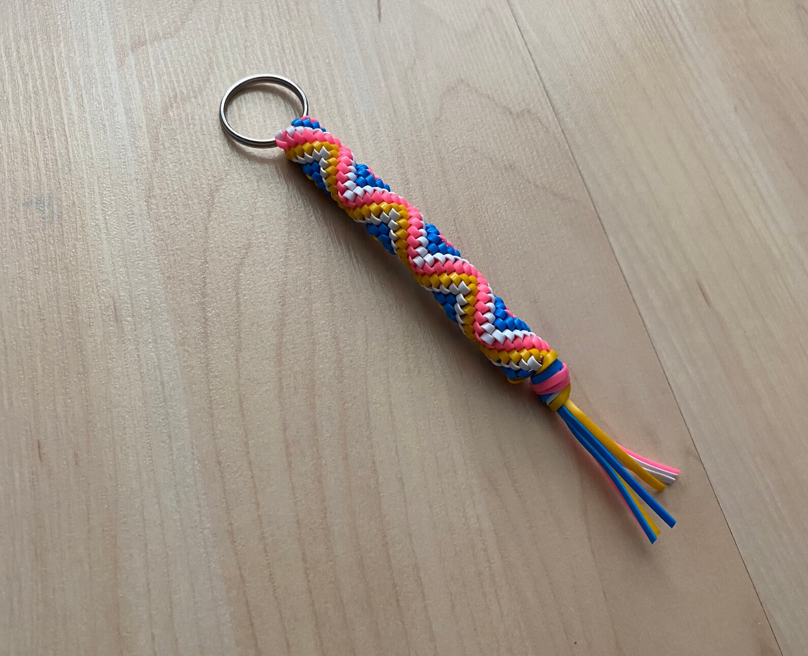 Pink Keychain Rexlace String Boondoggle Key Chain Spiral - Etsy