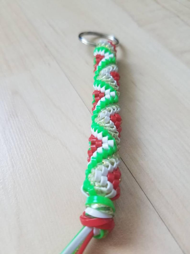 Christmas Keychain, Boondoggle Keychain, Gimp Key Chain, Zipper Pull ...