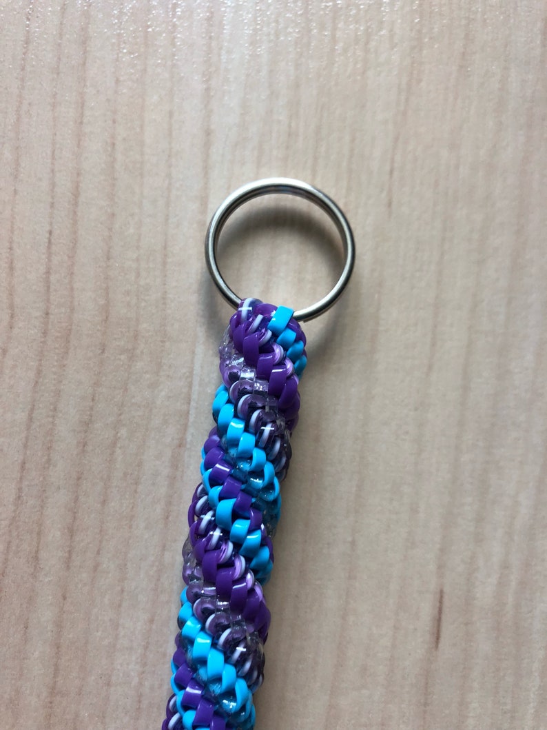 Blue Purple and Gold Boondoggle Keychain Gimp Keychain - Etsy