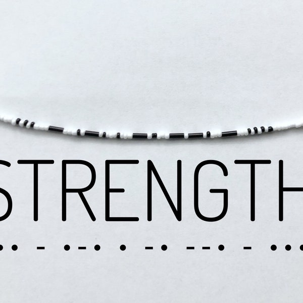 Strength Morse Code Necklaces - Etsy