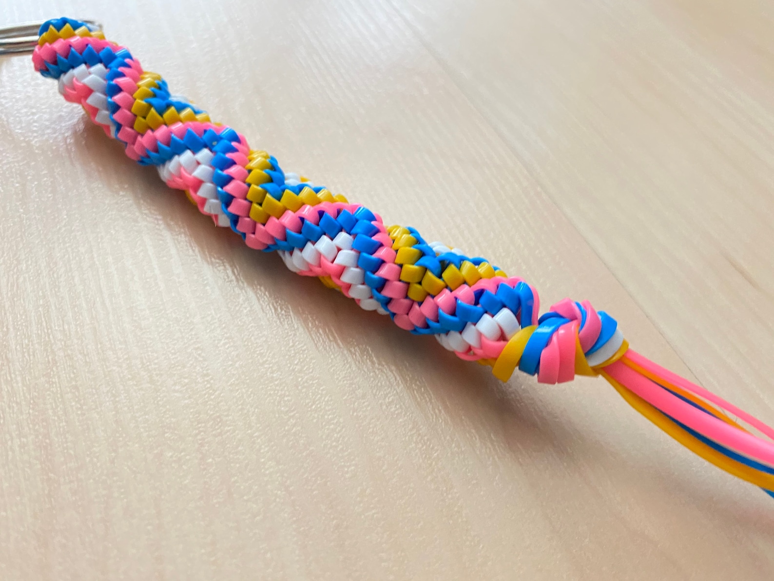 Pink Keychain Rexlace String Boondoggle Key Chain Spiral - Etsy