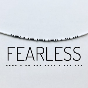 Fearless Necklace, Morse Code Choker Necklace, Fearless Morse Code ...