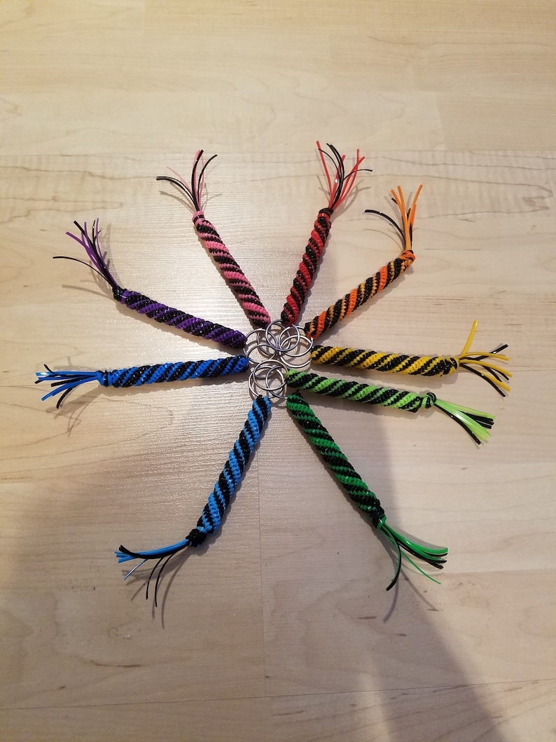 Neon Keychain, Boondoggle Keychain, Gimp Plastic Lacing Keychain, Back ...