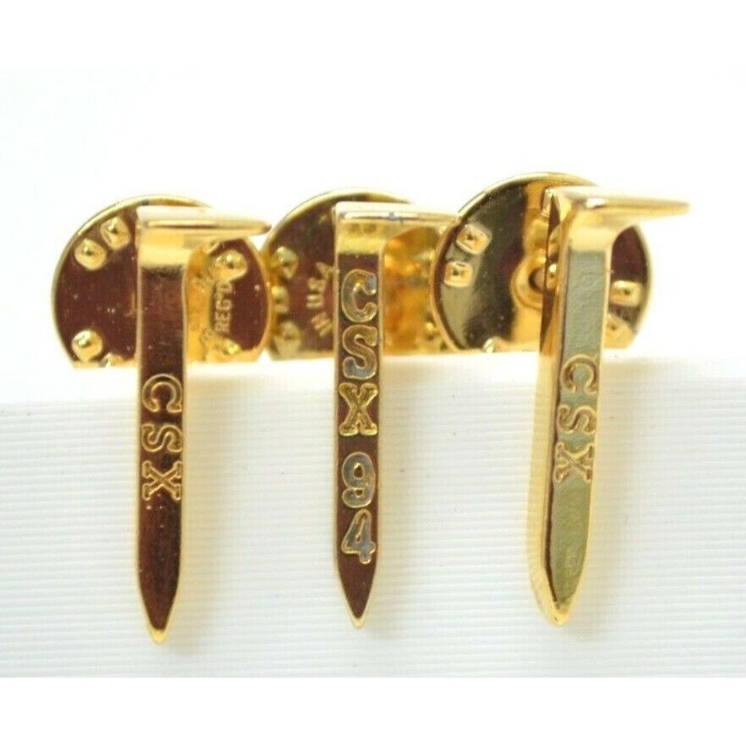 Vintage CSX Railroad Pin Lot of 3 Rail Spike Crampon Freight Train 1994 ...