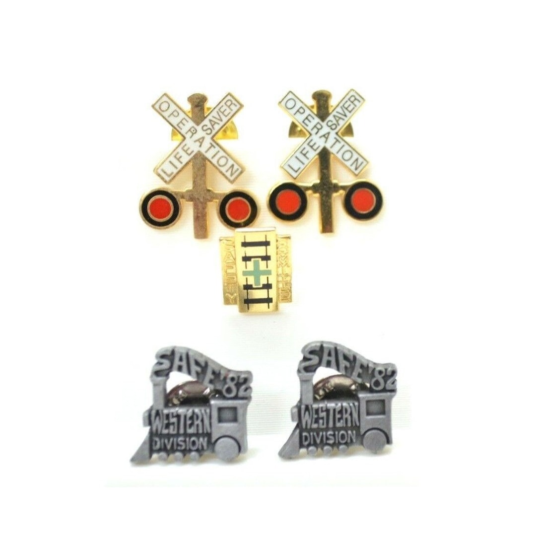 Vintage Train Pin Lot Safety Lifesaver Western Tone Lapel Hat Bag ...
