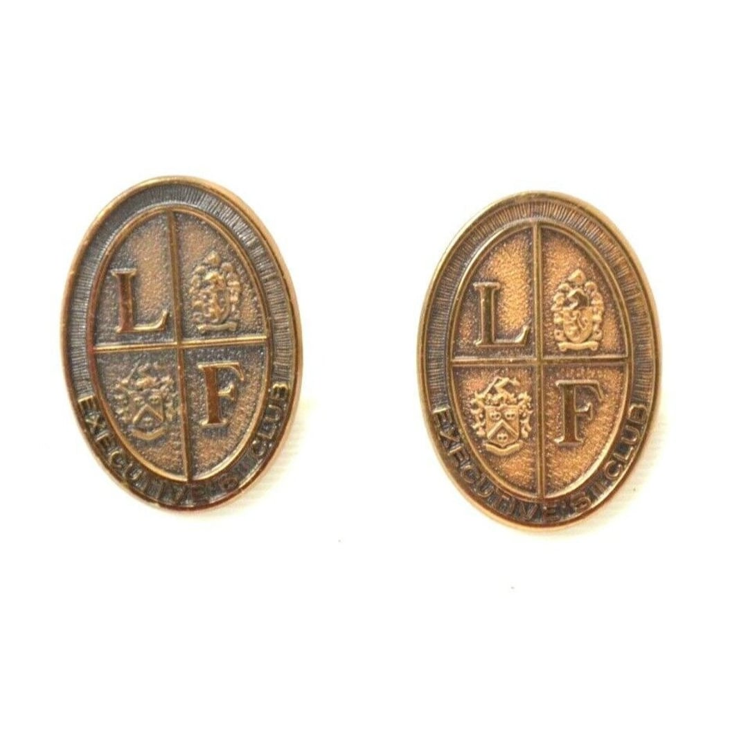 Vintage Jostens Executives Club LF Pin Lot Bronze Tone Crest Lapel Hat ...