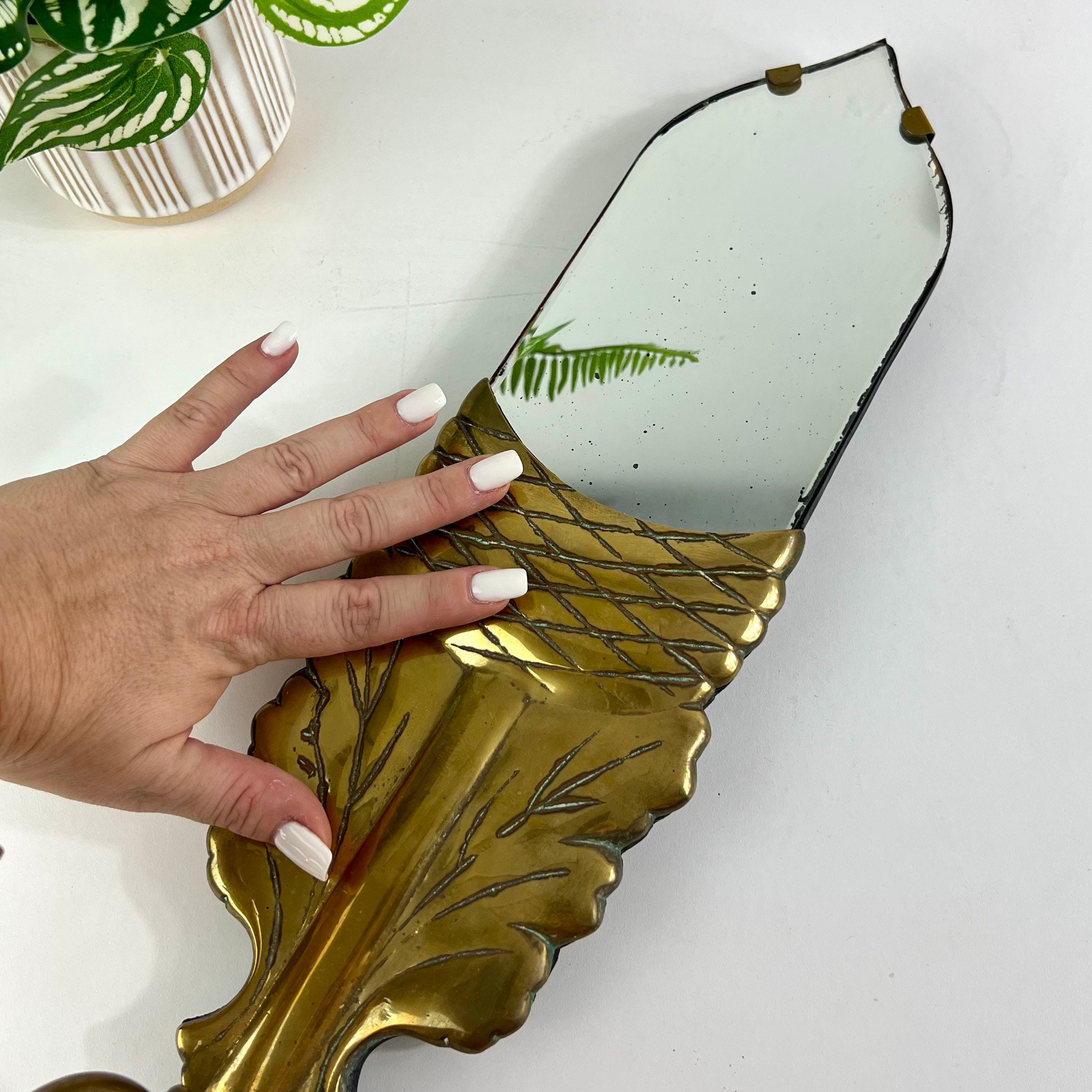 Mirrored Brass Acorn Candle Sconces Set of Two Double Wall - Etsy