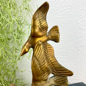 Brass Seagull Statue Birds in Flight Ocean Birds Fishing Gulls Pair of ...