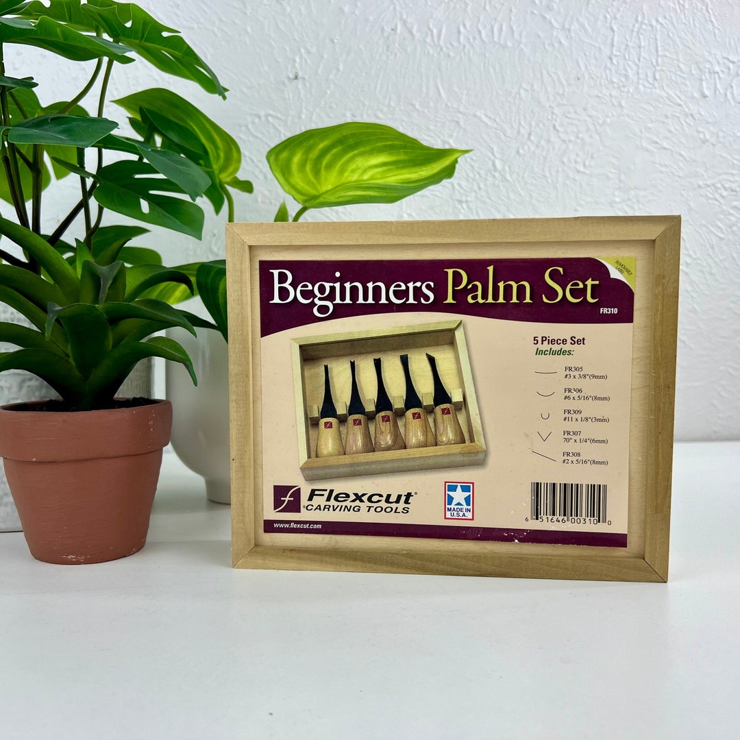 Flexcut Beginners Palm Chisels Boxed Set of Five Woodworking Carving ...