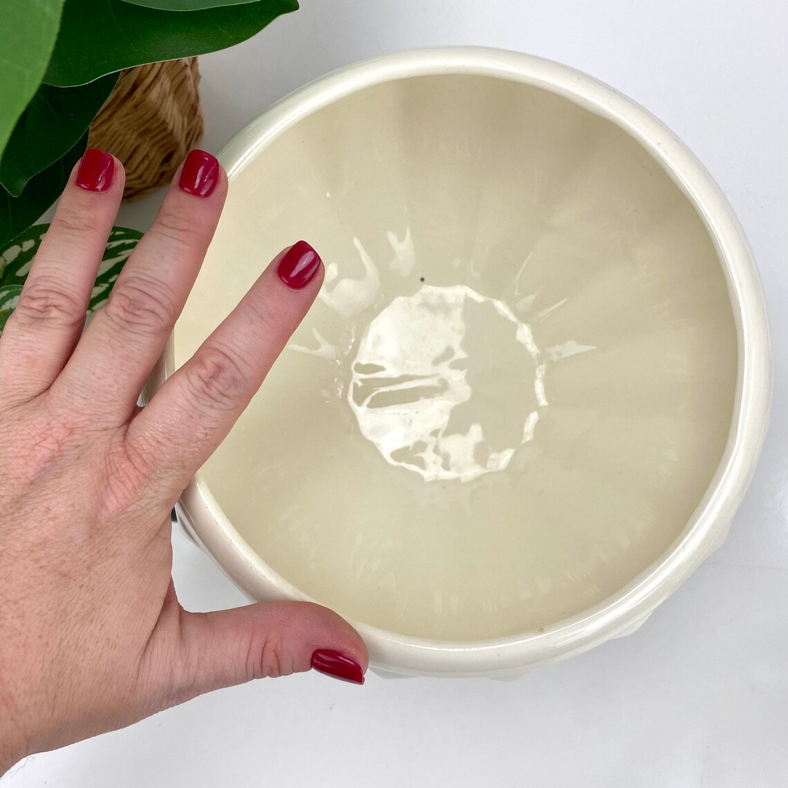 Ceramic Planter Cache Pot Creamy off White Mid Century - Etsy