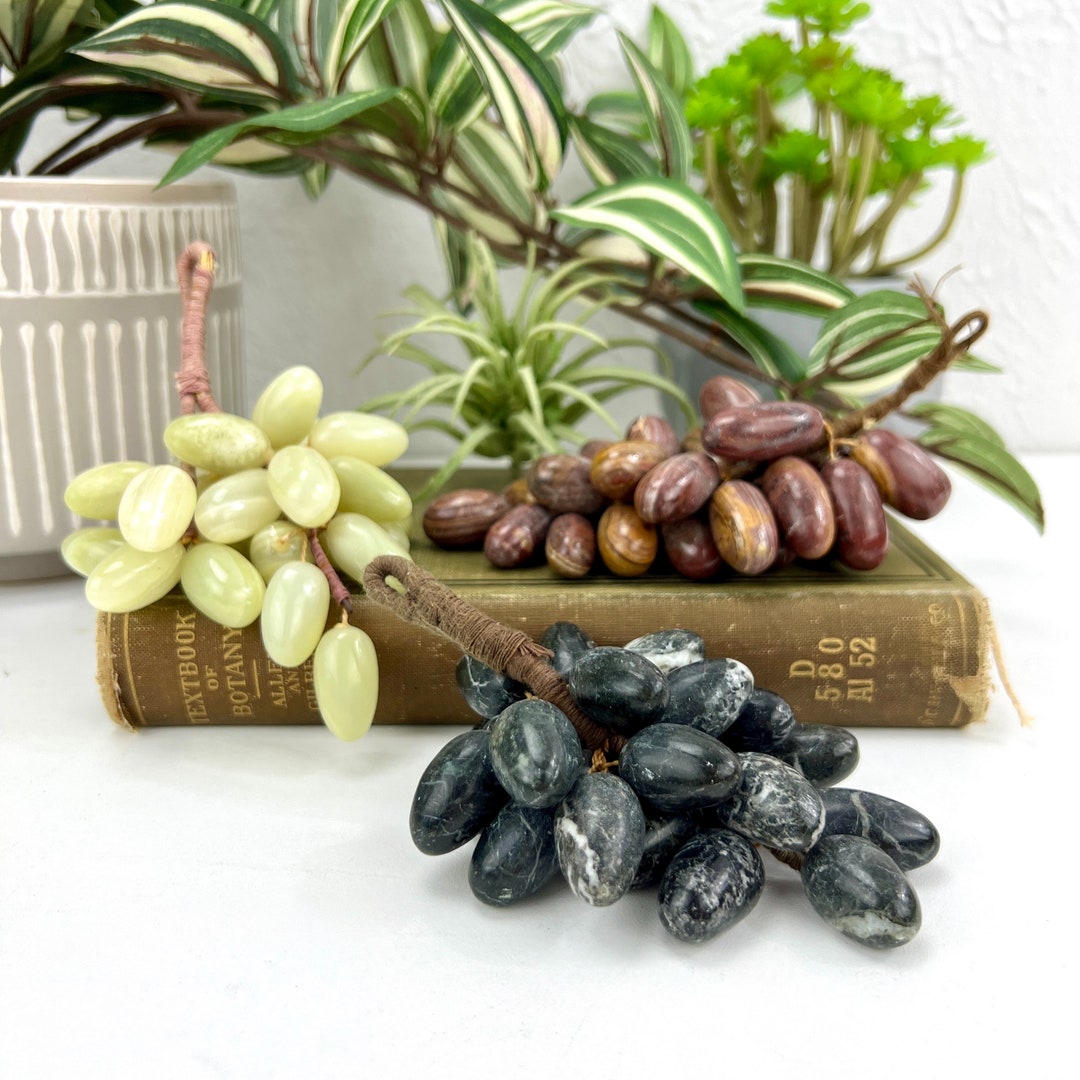 Onyx Stone Grape Clusters - Sold Individually - Faux Fruit Decor ...