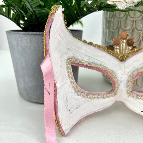 Pink Velvet Masquerade Mask - Venetian Style - Bejewe… - Gem