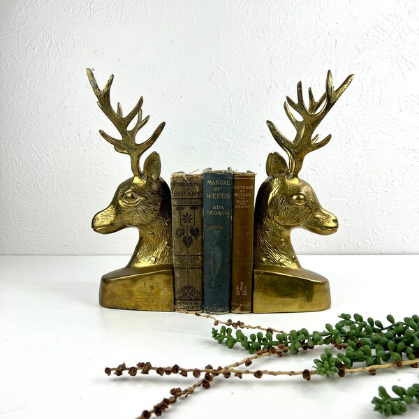 Brass Deer Bookends - Etsy