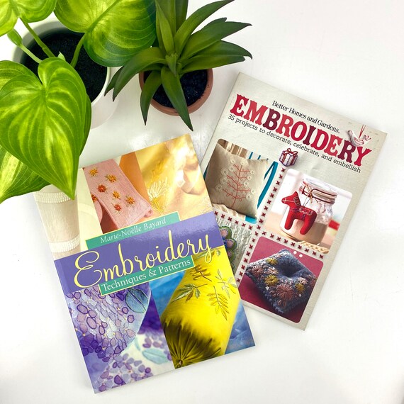Embroidery Books Set of Two How to Guide Step by Step | Etsy