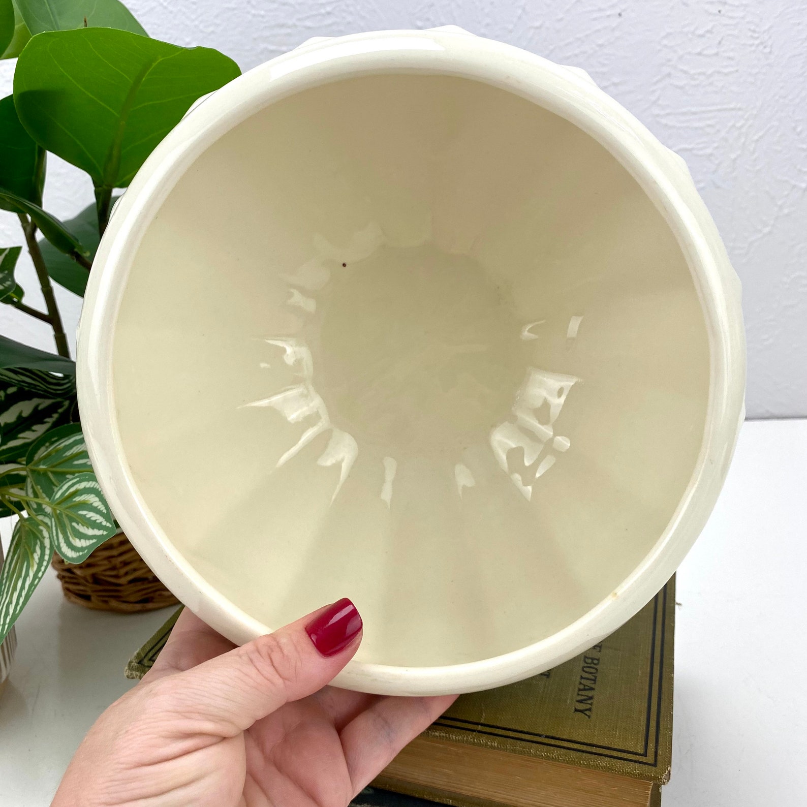 Ceramic Planter Cache Pot Creamy off White Mid Century - Etsy