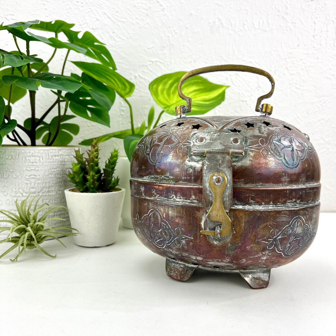 Large Turkish Hammam Bath House Soap Box - Copper & Tin - Carrying ...