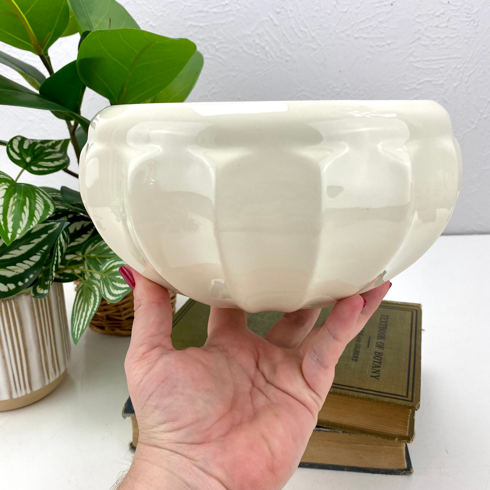 Ceramic Planter Cache Pot Creamy off White Mid Century - Etsy