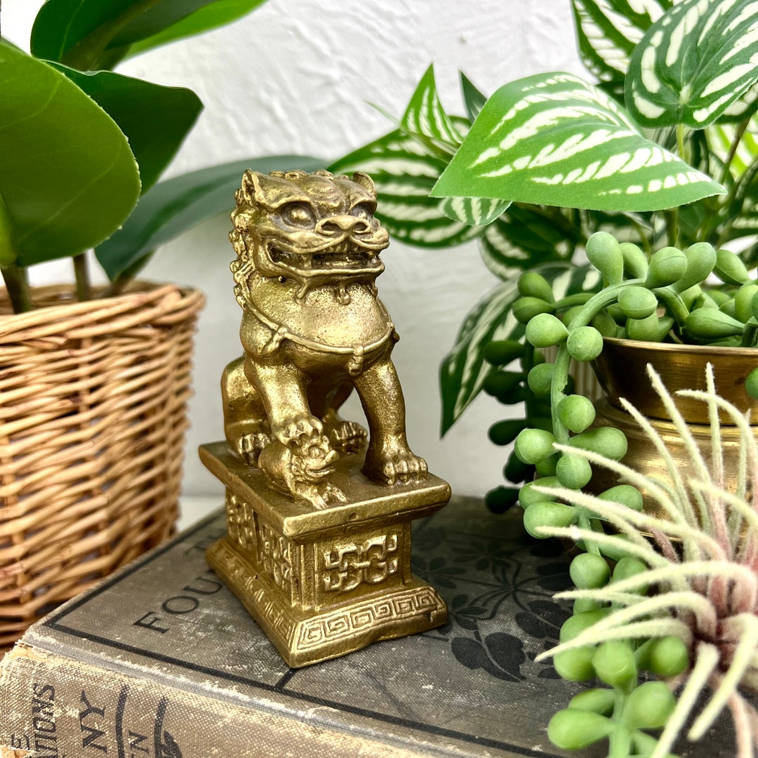 Brass Female Foo Lion - Fu Lion Figure - Imperial Guardian - Spirit ...