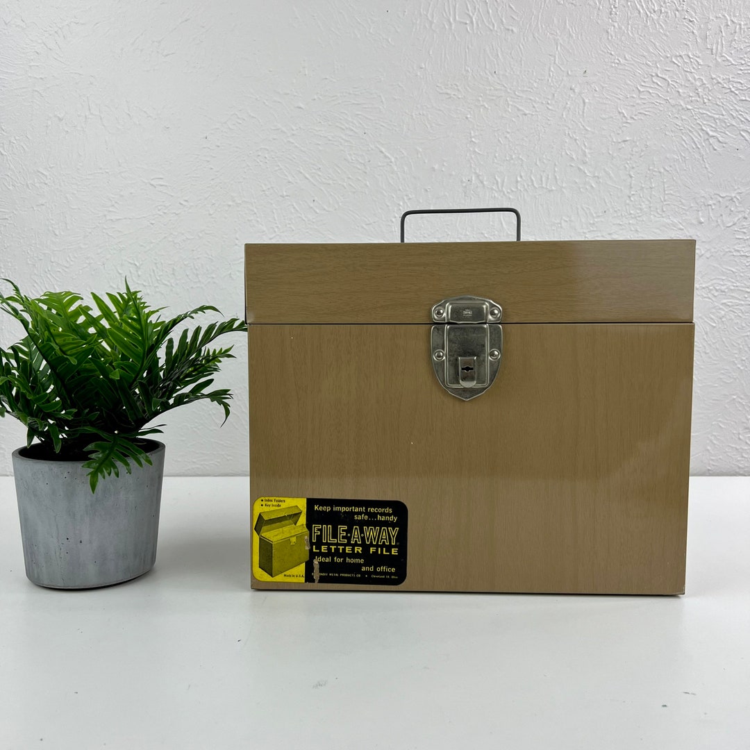 Excelsior Metal File-a-way Box - Standing File Document Box - Portable ...