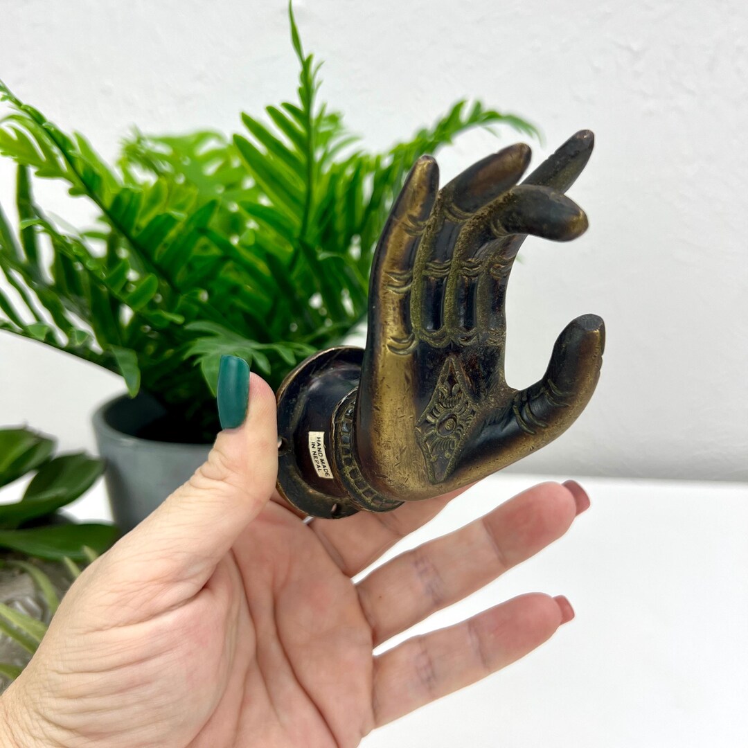Bronze Hand Mudra - Wall Mount Hand Sculpture - Altar Accessory ...