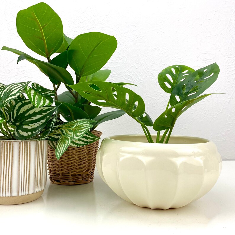 Ceramic Planter Cache Pot Creamy off White Mid Century - Etsy