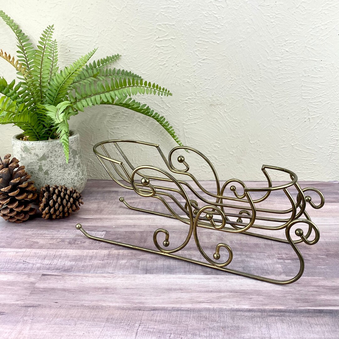 Brass Tabletop Sleigh Holiday Décor Santa's Sleigh - Etsy UK