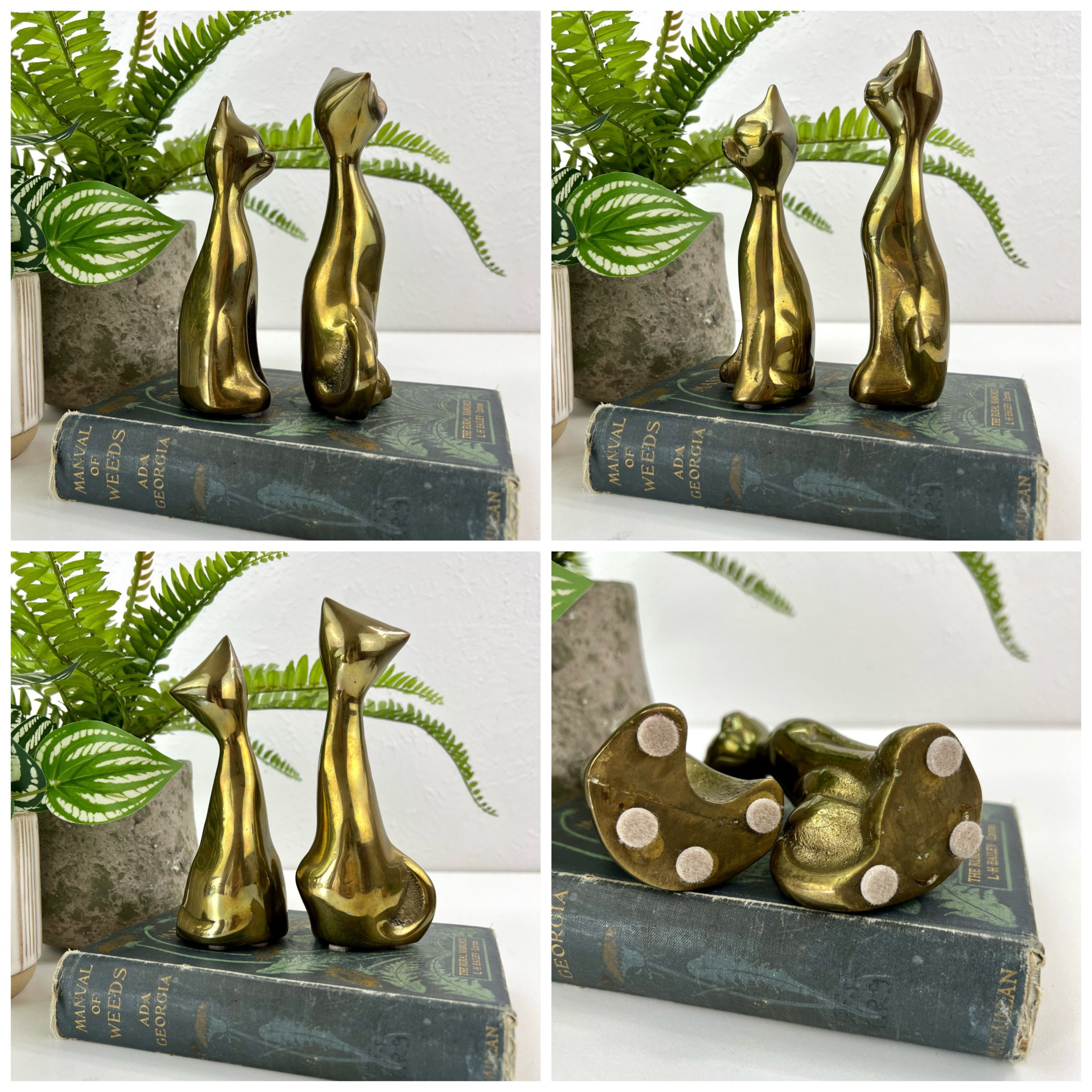 Pair of Mid Century Brass Cats - Kitten Figurines - Cat Lover Gift ...