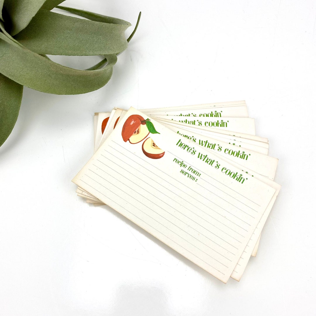 Vintage Recipe Cards Set of 18 Double Length Foldover Red Apple Mid ...