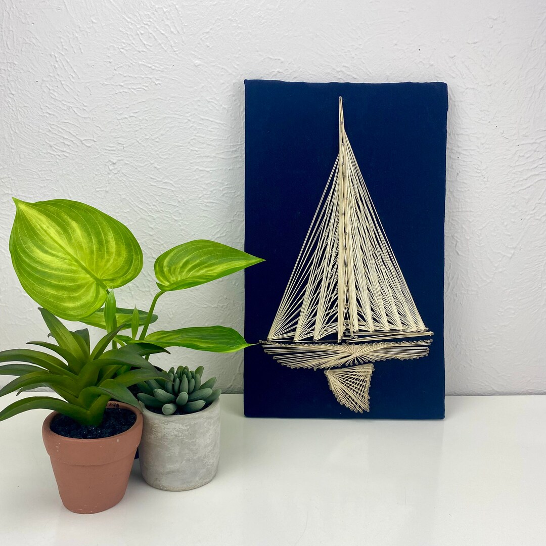 Sailboat String Art - Dimensional Wall Art - Mid Century - Nautical ...