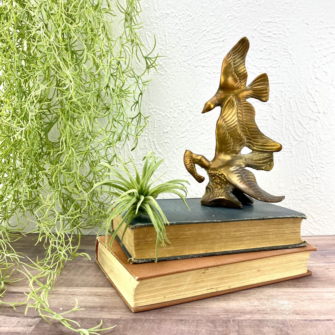 Brass Seagull Statue Birds in Flight Ocean Birds Fishing Gulls Pair of ...