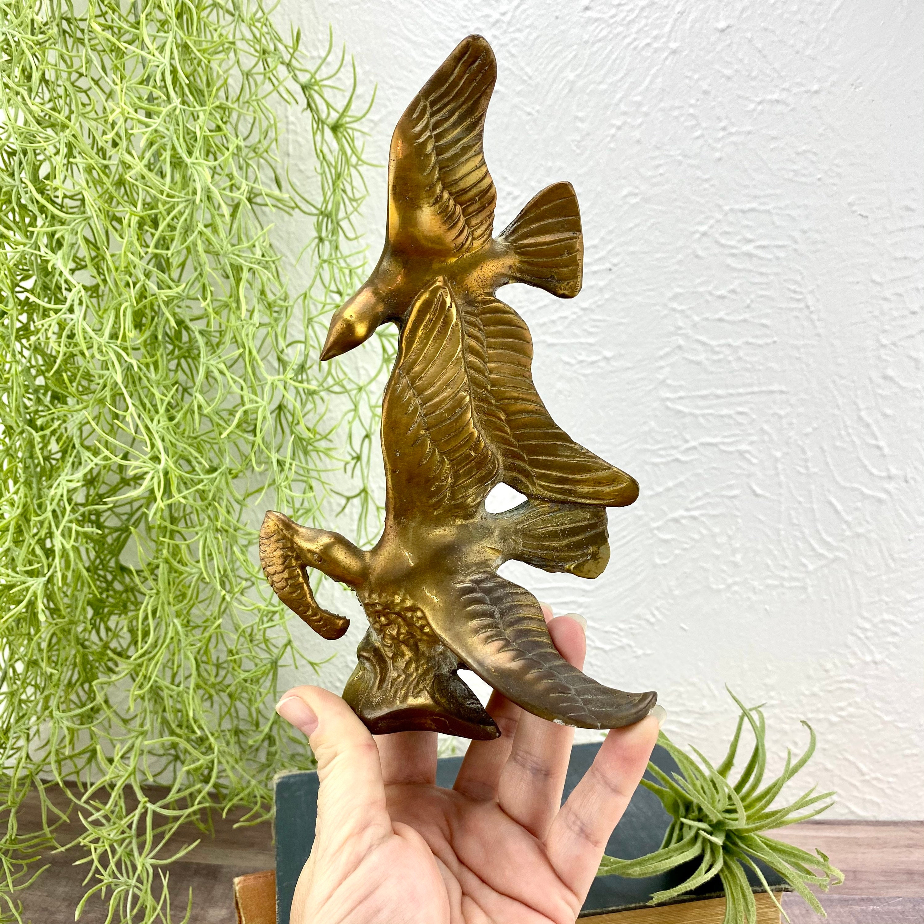 Brass Seagull Statue Birds in Flight Ocean Birds Fishing - Etsy